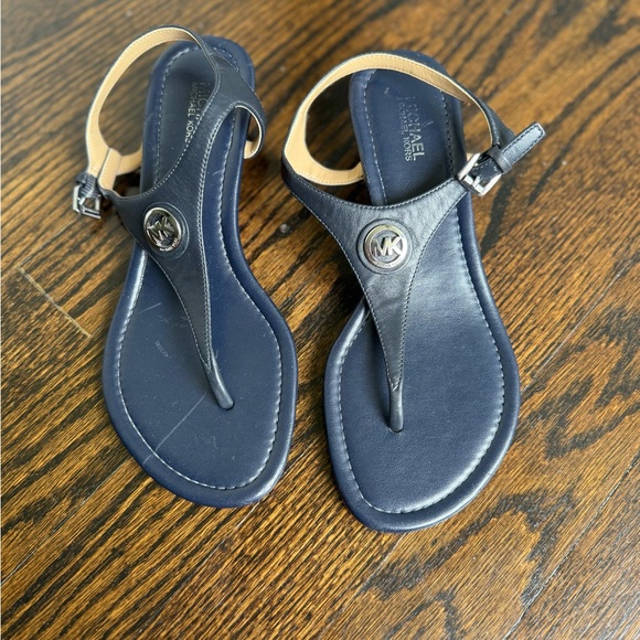 Michael Kors | Shoes | Michael Kors Blue Sandals Classic Thong Design ...